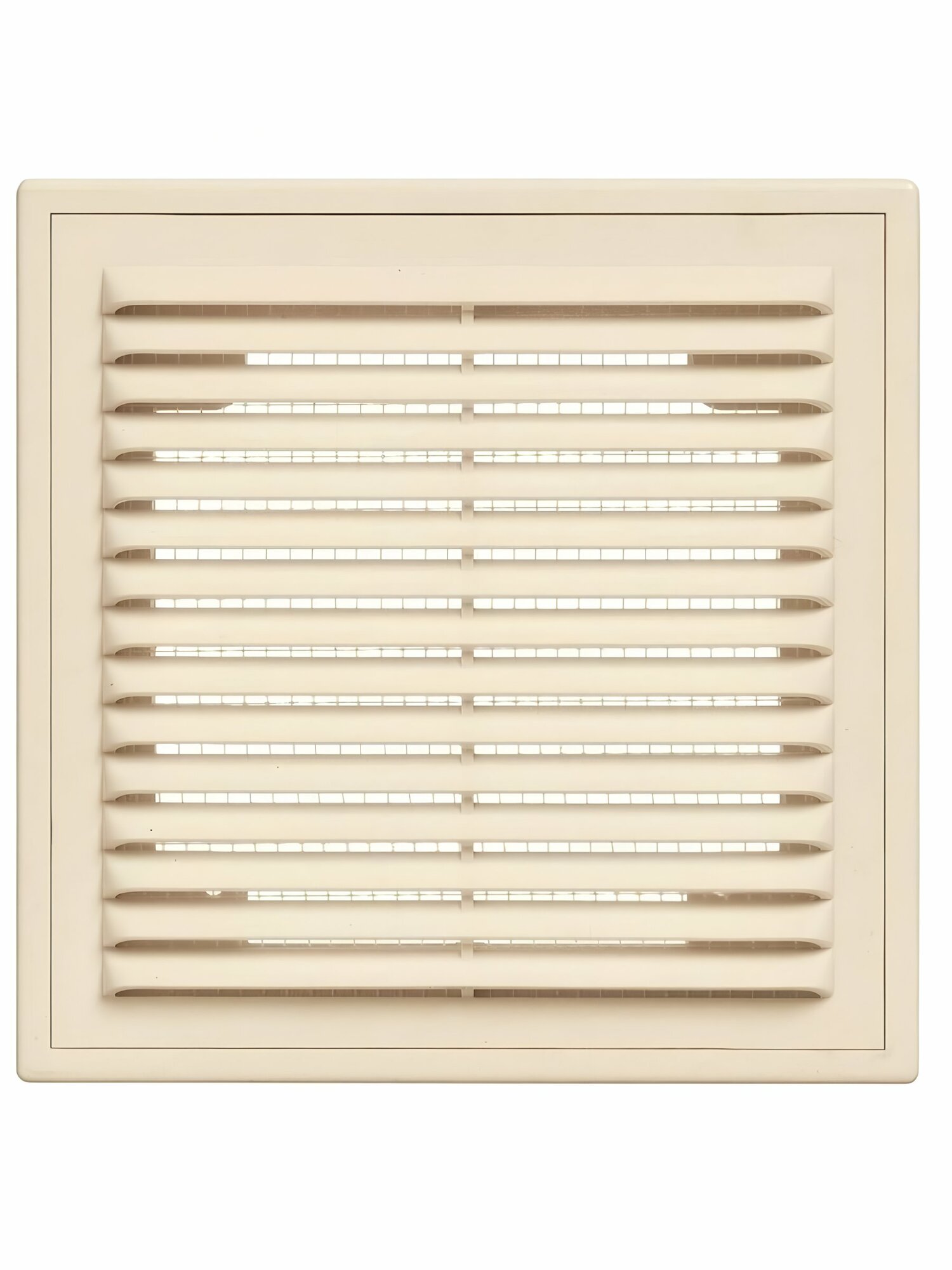 Решетка вентиляционная пластик, разъемная, 210х210 мм, с сеткой, слоновая кость, Viento, 2121ВР