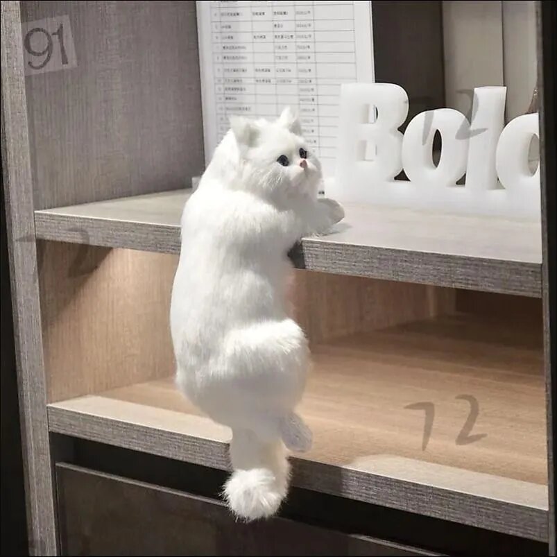 Белая статуэтка кошки высотой 13 см, имитация, для декора