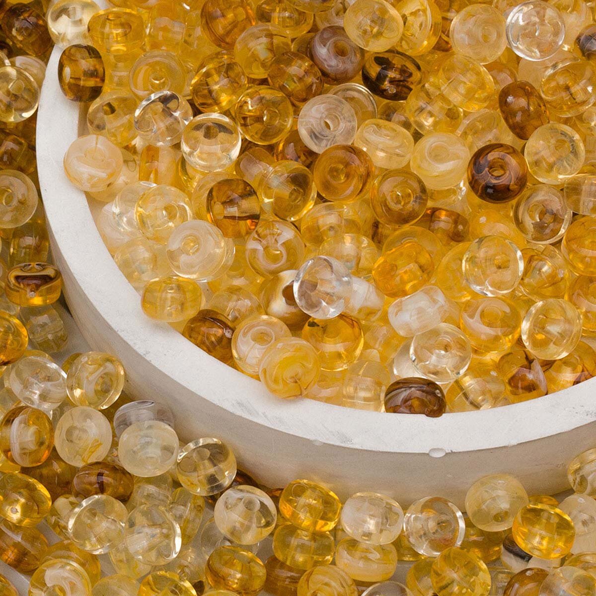 Бусины для рукоделия плоские шайбы, 4×7 мм, акрил, цвет раухтопаз, 50 г