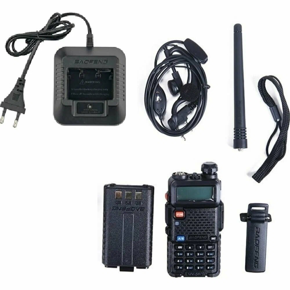 Рация Baofeng UV-5R 1800 мАч, 8 Вт, 128 каналов, VHF/UHF, аналоговая