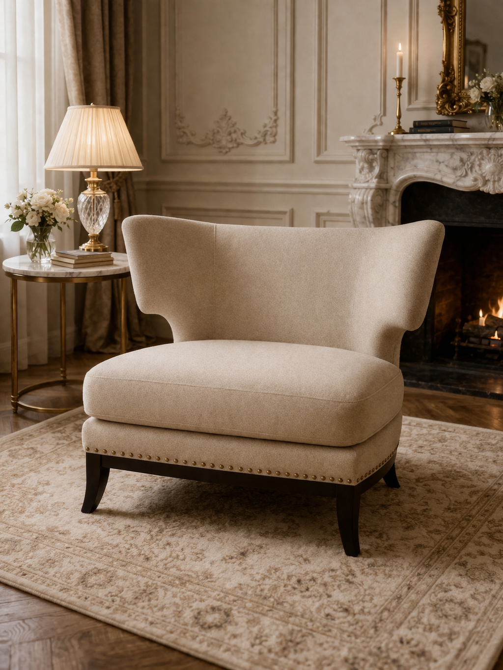 Лаунж-кресло Modern, текстиль, скандинавский стиль, цвет серый, 79 см x 70 см x 46 см