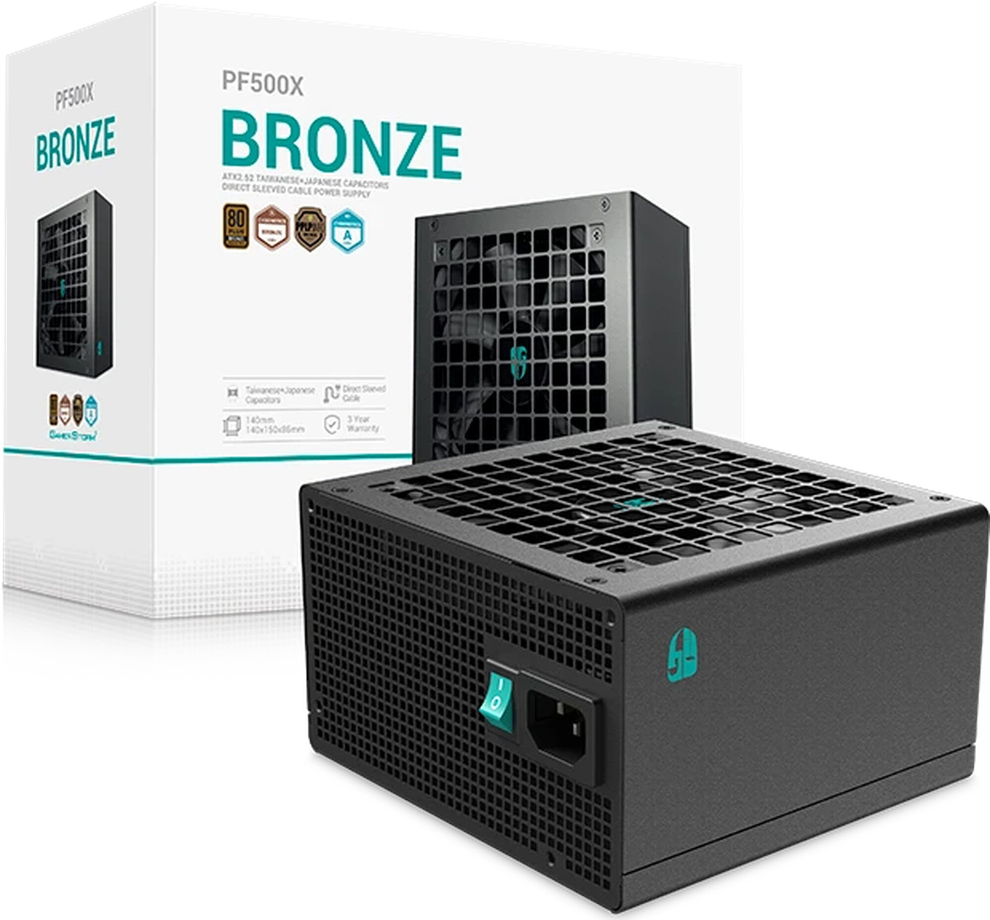 Блок питания DeepCool 600W GAMERSTORM PF600X BK Black, 120 мм, 80 PLUS Bronze (R-PF600X-HD0B-WGEU)