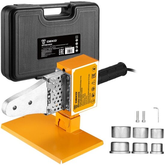 Аппарат для сварки полипропиленовых труб с металлической станиной Deko RPPWM1600W в пластиковом кейсе (083-3008)