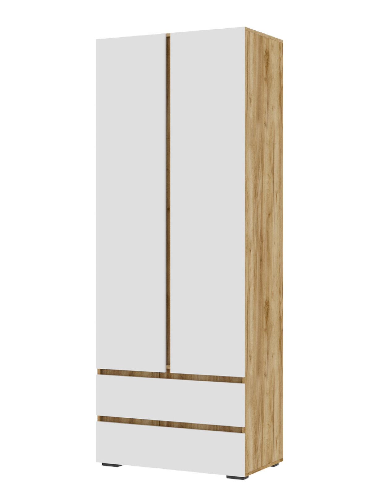 Шкаф 2-х створчатый "Хелен ШК 01" белый+крафт Huge Mebel. Ширина 802 Высота 2100. Шкафы распашные