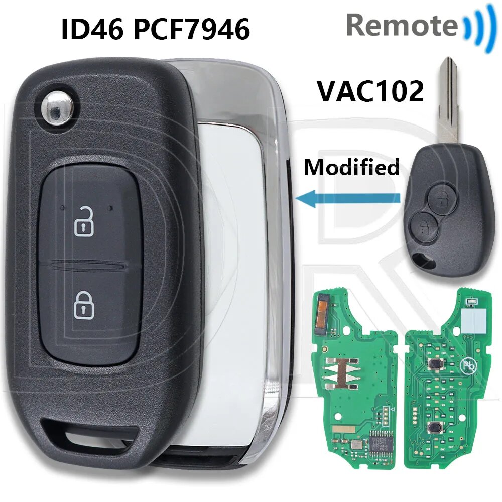 Чип ключа ID46 PCF7946 White 2 VAC102 Renault