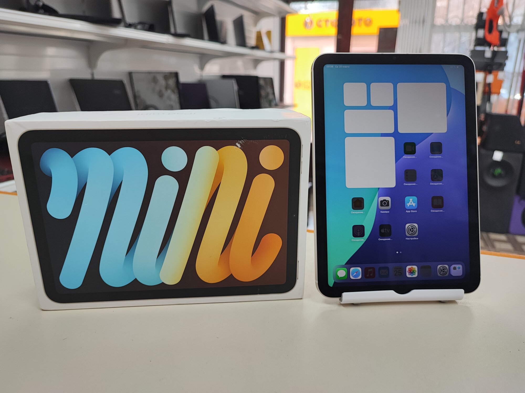 8.3" Планшет Apple iPad mini 6 64 ГБ (2021) Wi-Fi, сияющая звезда (Starlight), б/у, уценка