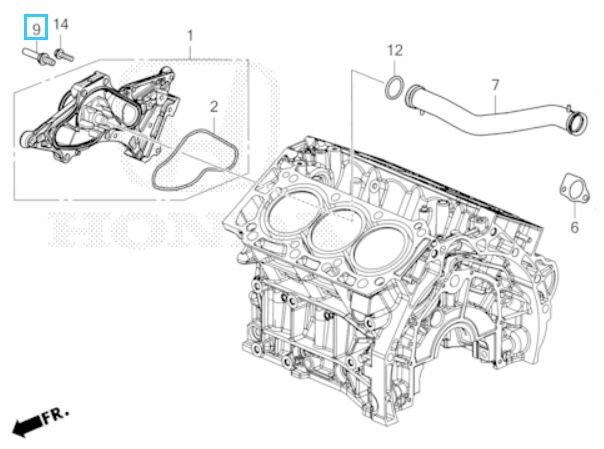 Болт, стопор, 8х17; Артикул Hondа/Acura: 900146S9A00 (Оригинал)