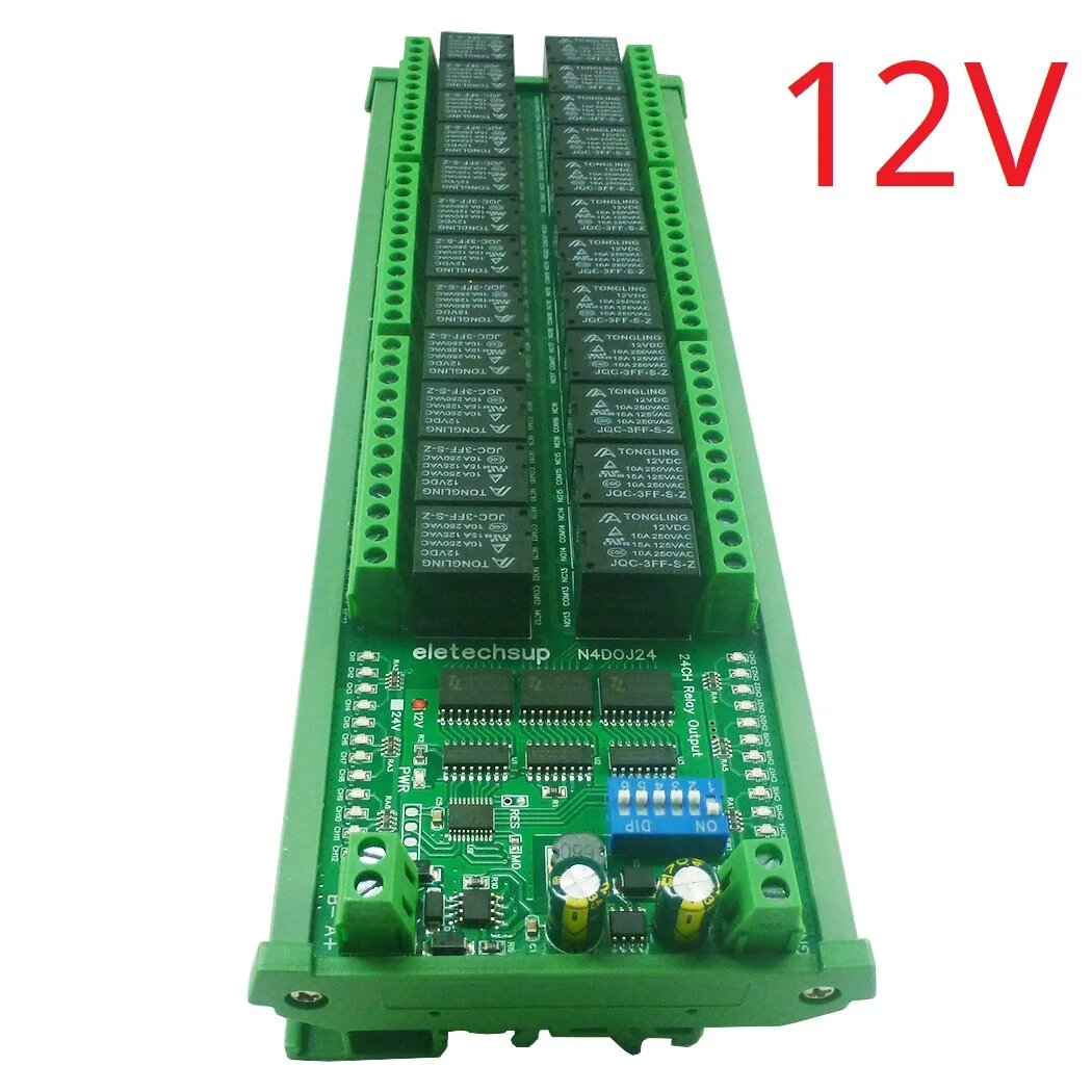 Реле 24 канала 12V eletechsup N4DOJ24 с коробкой