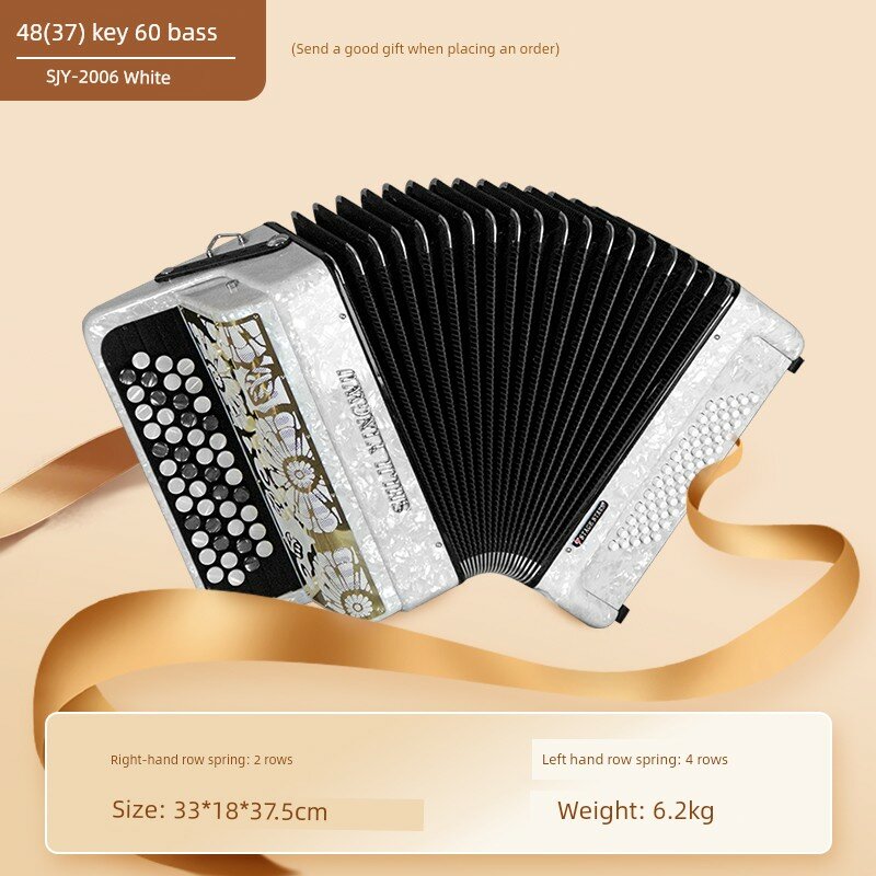 60-басовый баян-аккордеон с белой краской SJY-2006 для начинающих