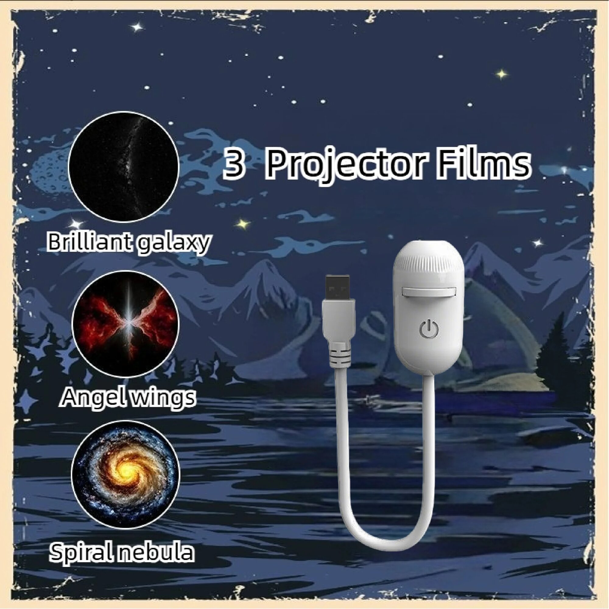 Мини-проектор звездного неба 2-в-1 3 projector film
