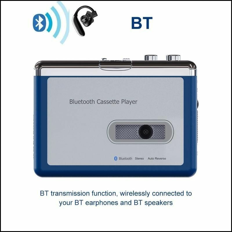 Портативный ретро-кассетный музыкальный проигрыватель, персональный Walkman с поддержкой кассет, 3,5-мм разъём для наушников, беспроводной Bluetooth-кассетный проигрыватель с функцией передачи