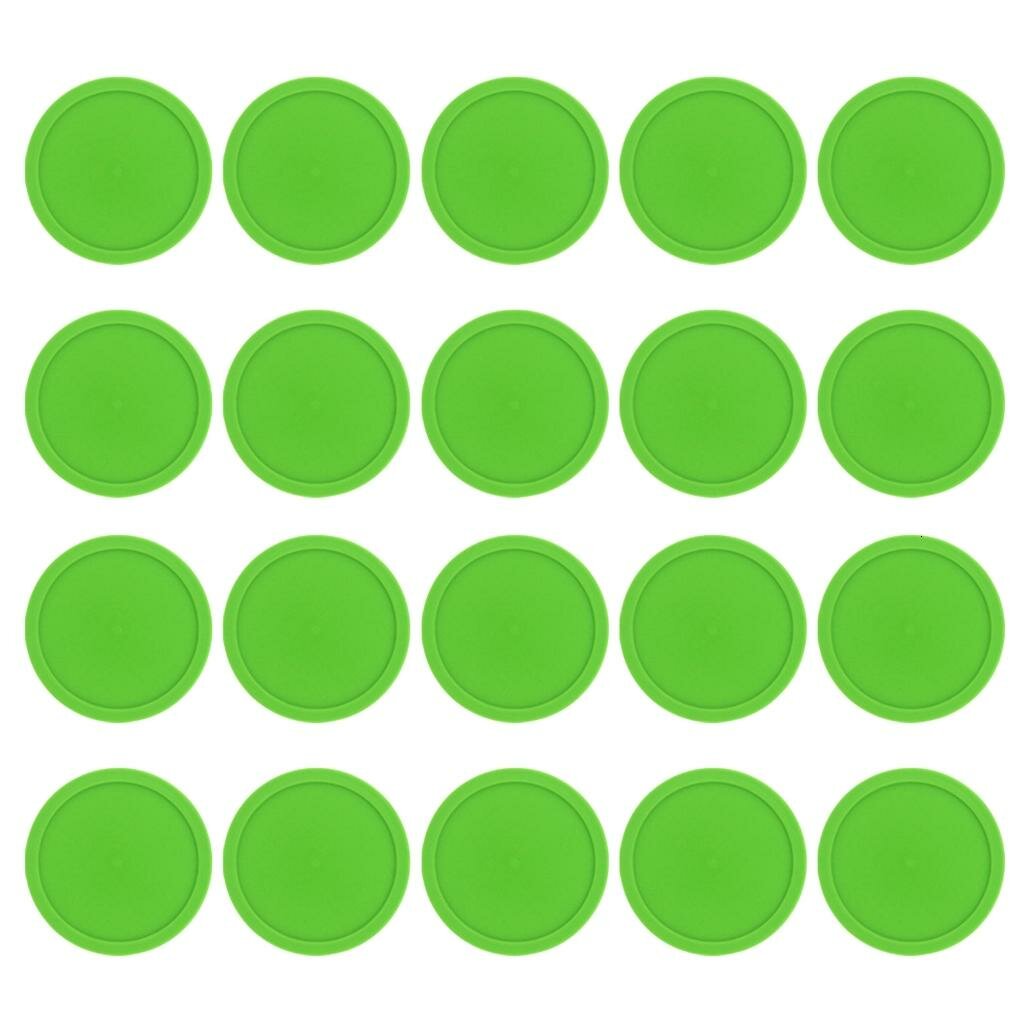 Заменяемые шайбы для домашнего хоккея на воздухе, 20 шт, 64 мм Светло-Зеленый