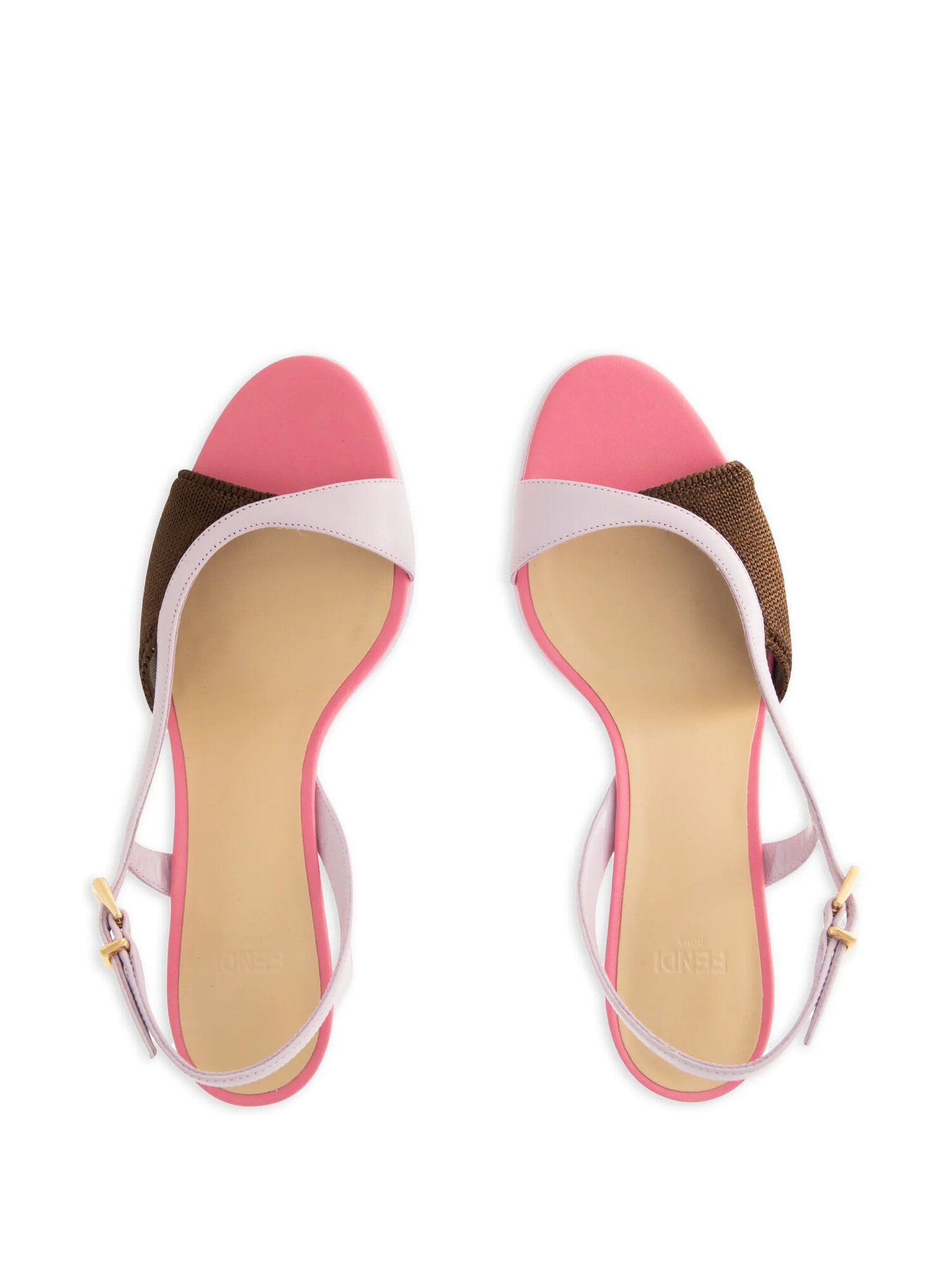 Босоножки FENDI Asymmetric heeled sandals, размер 11, purple — фото 1