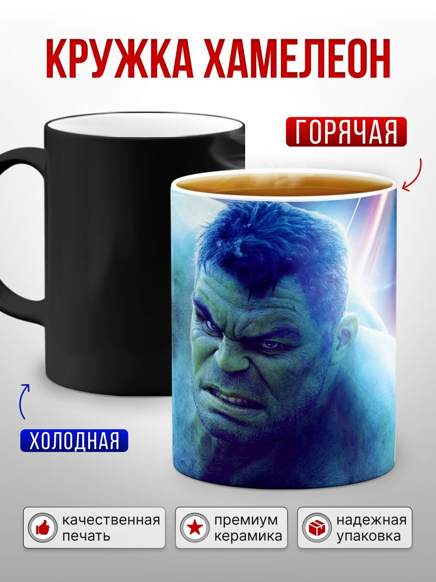 Кружка хамелеон Халк, 330 мл, 1 шт.