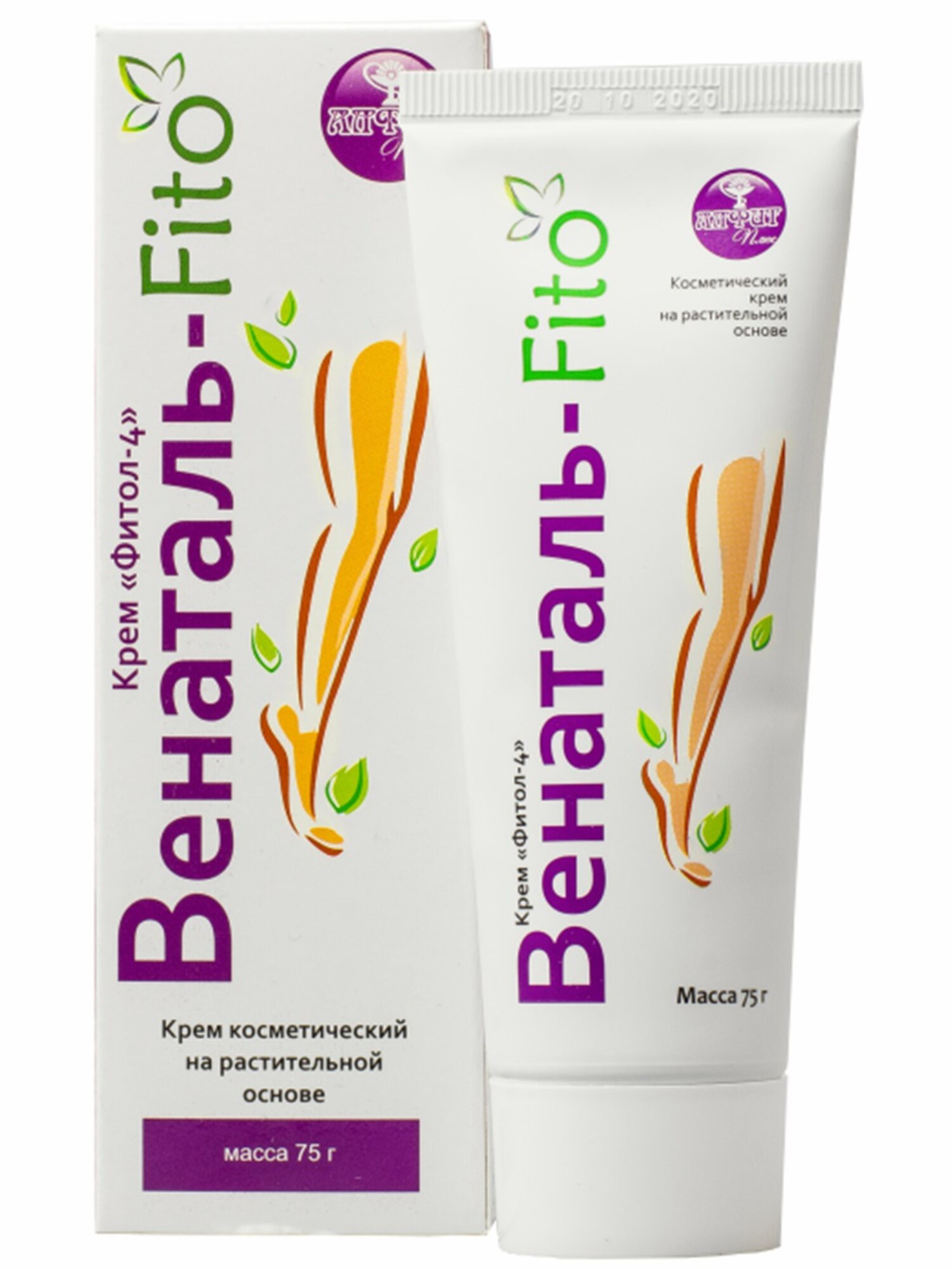 ВЕНАТАЛЬ_FITO, крем "Фитол-4" для ног от бренда "Алфит плюс", масса 75 грамм