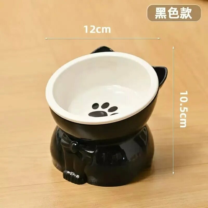 Миски, керамические, для кошек и собак, черные, круглые, 12 см