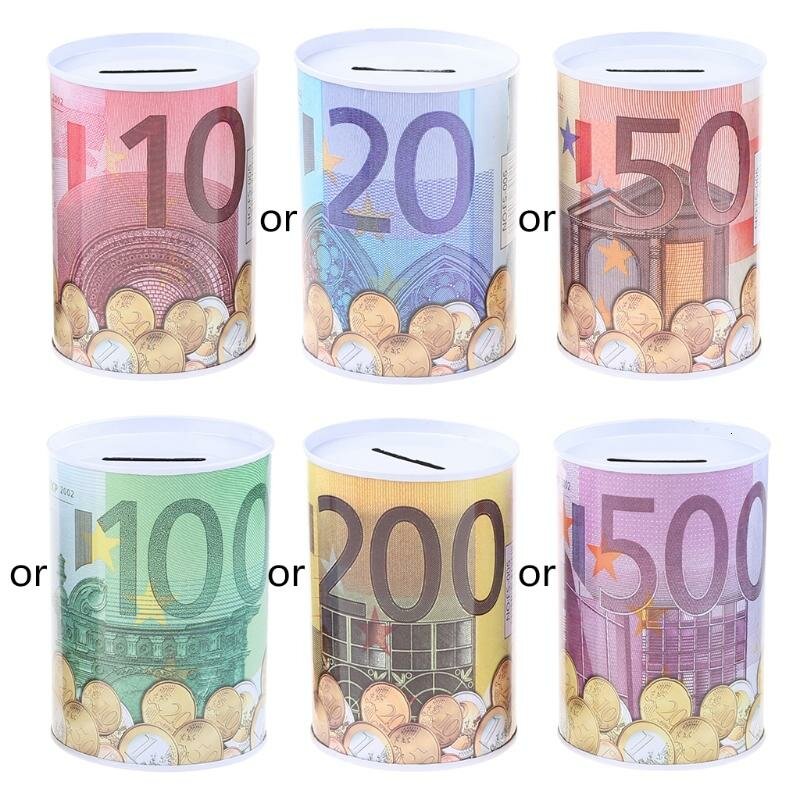 Металлическая копилка-цилиндр, Смешанный цвет