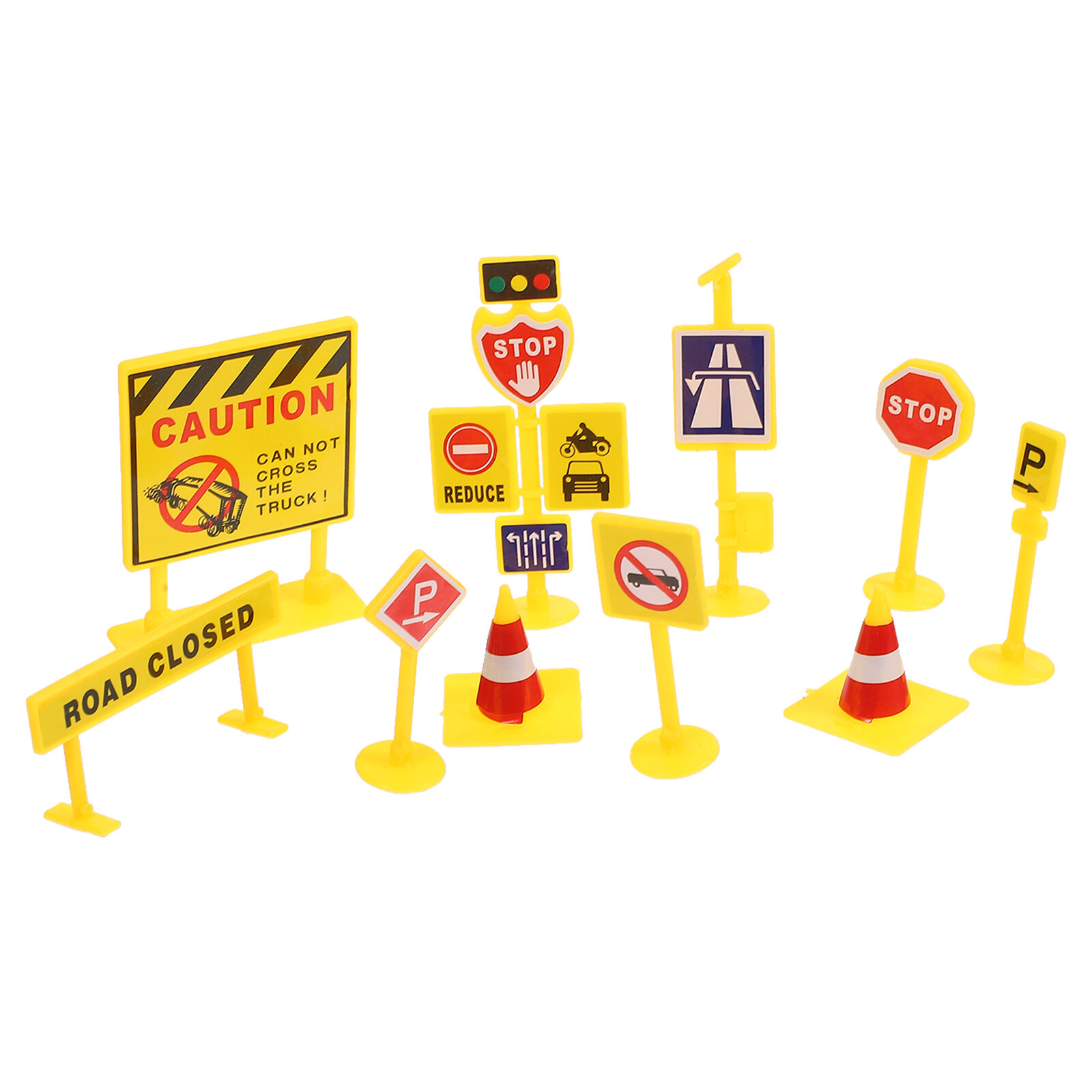 Жёлтые пластиковые дорожные знаки для микроландшафта и детского обучения, 5 набук в наборе