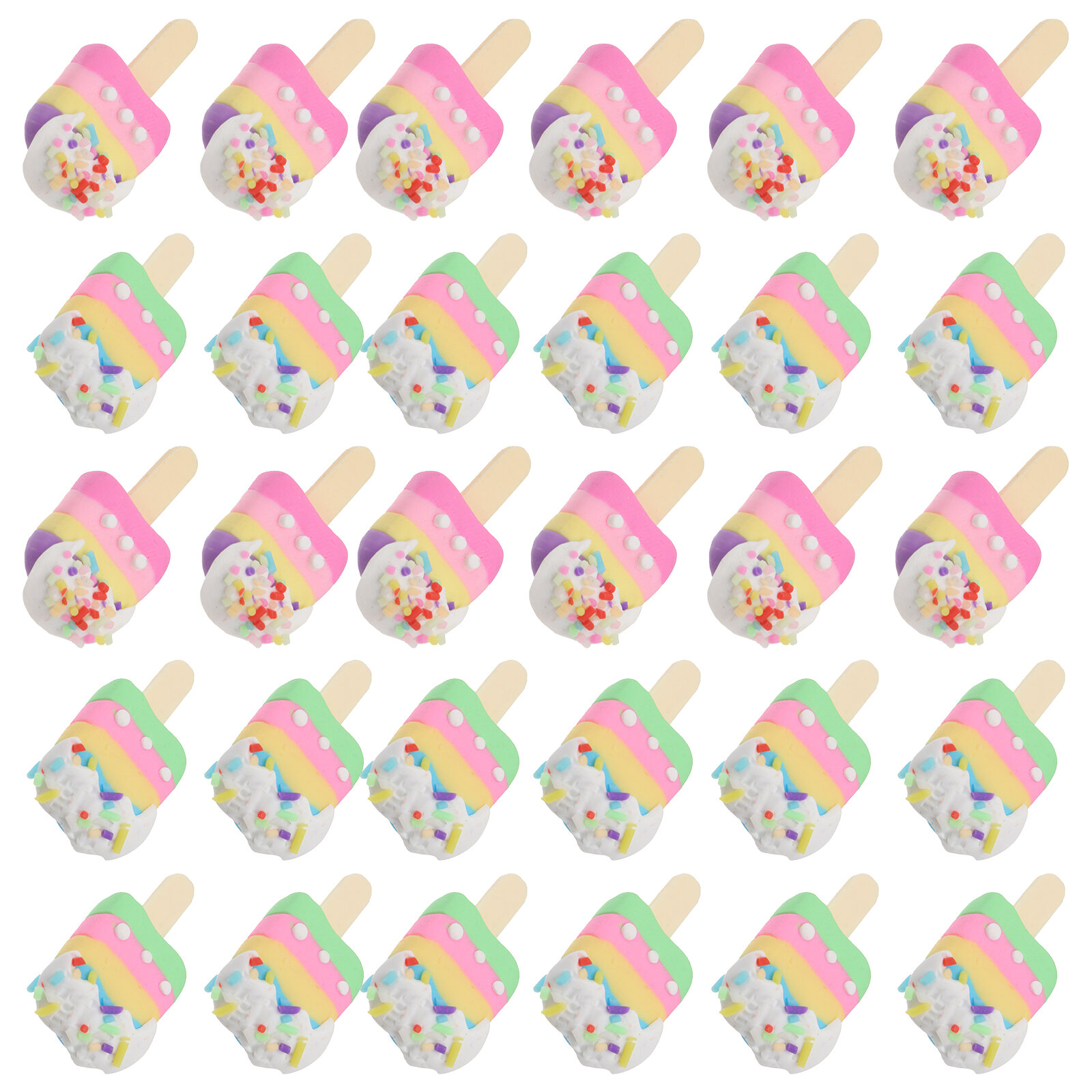 Подвески из мягкой глины разных цветов с формой мороженого для украшений и декора, 30 штук