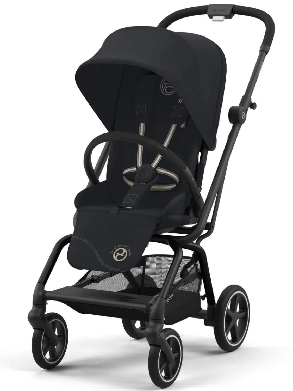 Коляска прогулочная Cybex Eezy S Twist+ 2 BLK Magic Black с дождевиком и бампером