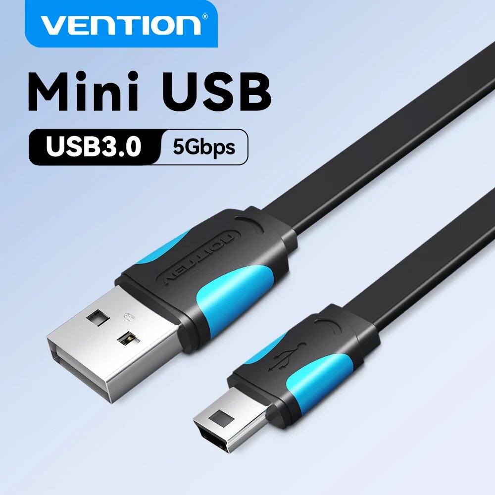 Vention Flat USB 2.0 кабель Mini USB, 0.5 м — фото 1