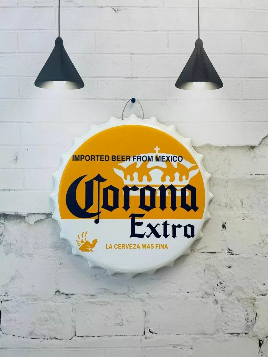 Декор на стену пробка пивная Corona extra beer,30cm