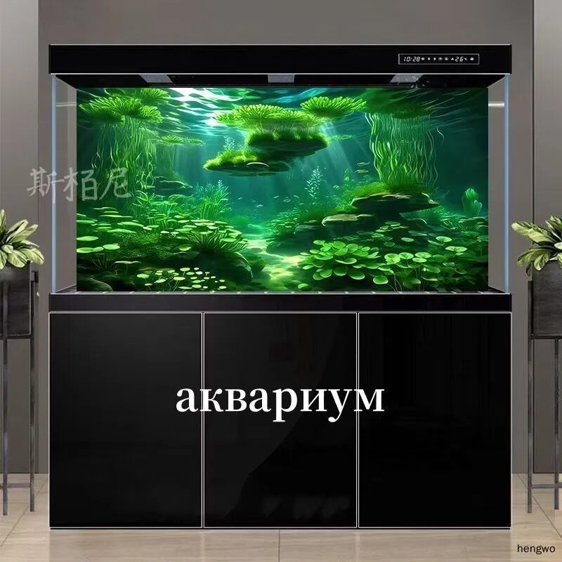 Фон для аквариума Декорации Солнечные водоросли, ПВХ 100x50см