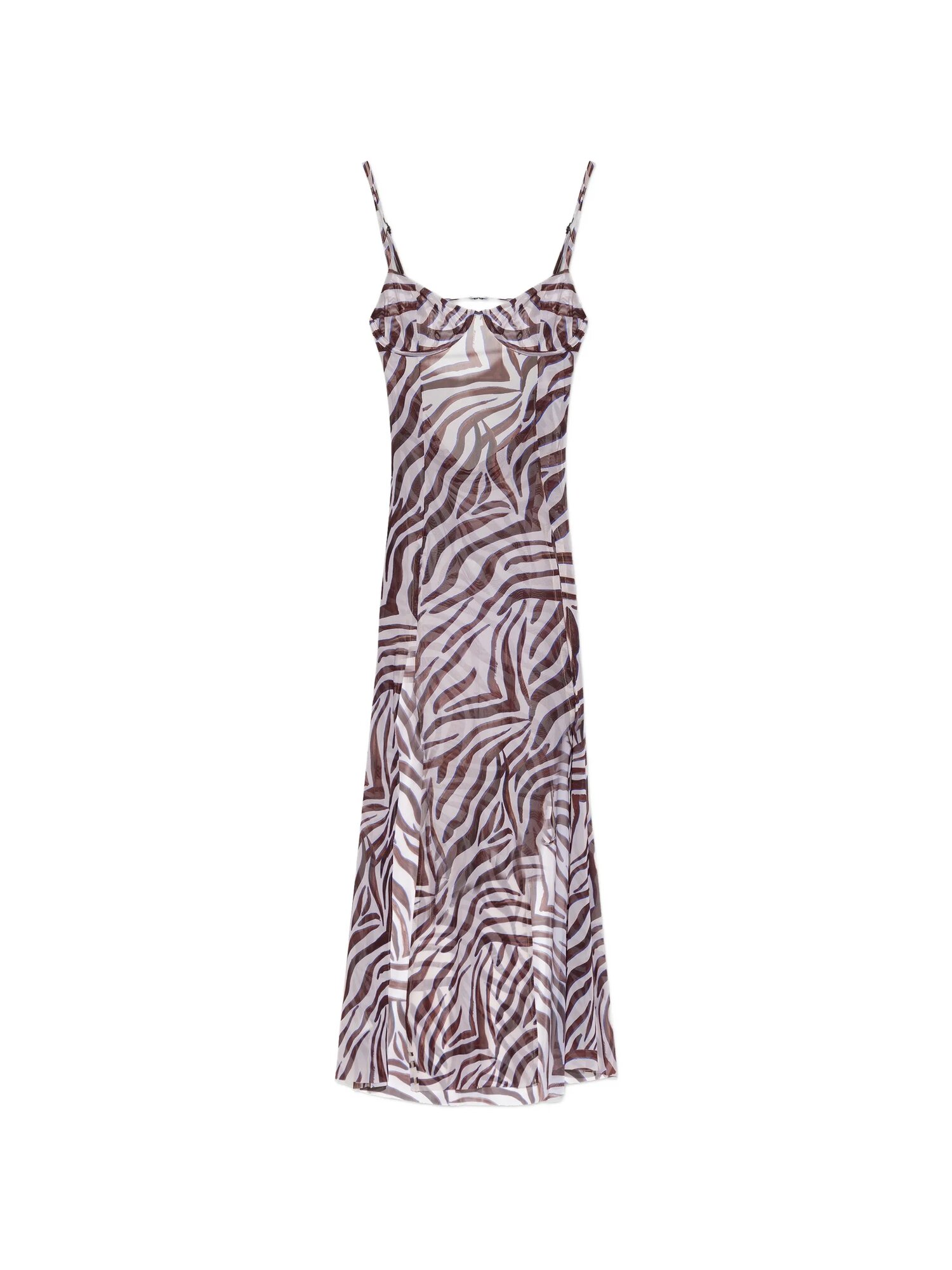 Платье Zebra-print mesh maxi beach dress