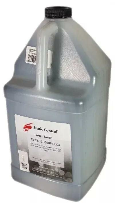 Тонер для принтера STATIC CONTROL черный, флакон 1000 г, для Kyocera FS4100, 4200, 4300DN (KYTK3130UV1KG2)