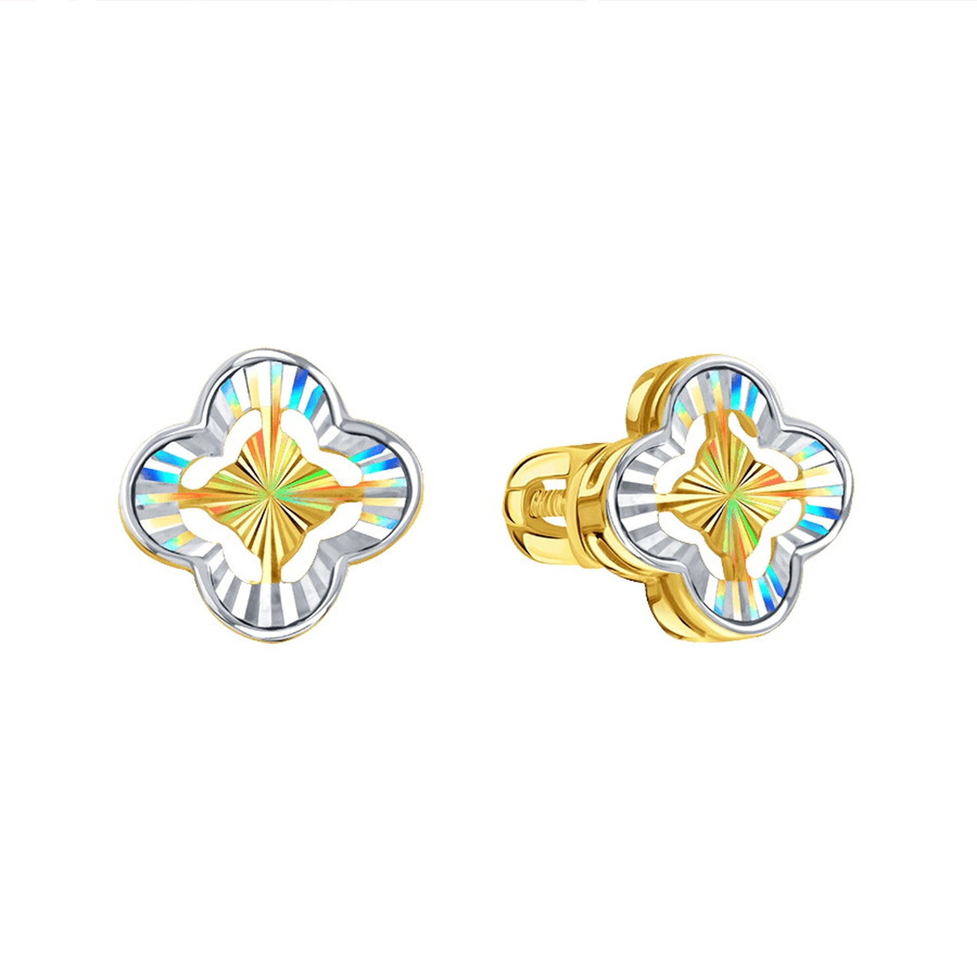Серьги, желтое золото, 585 проба
