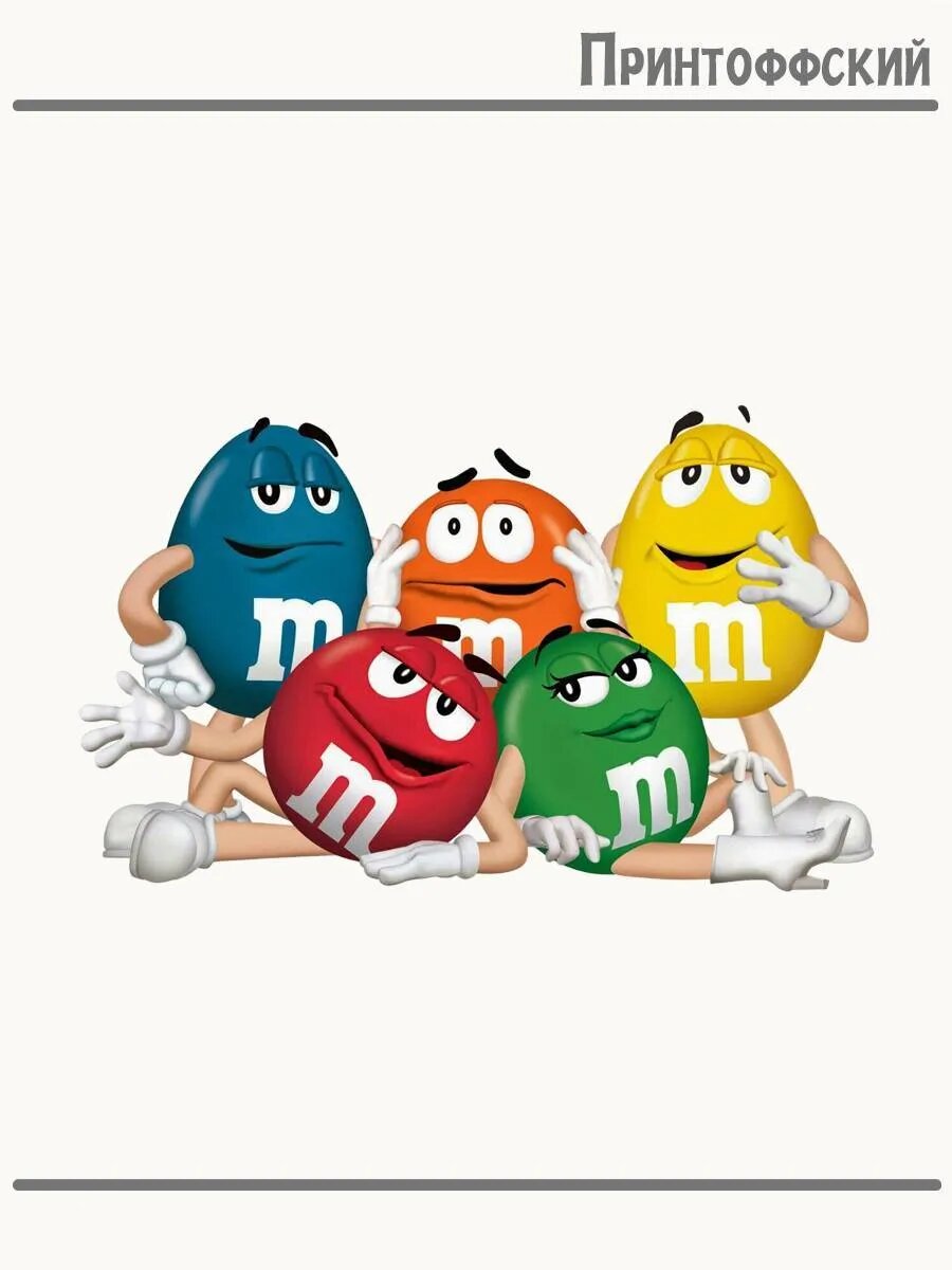 Термонаклейка для одежды и аксессуаров DTF-печать M&Ms