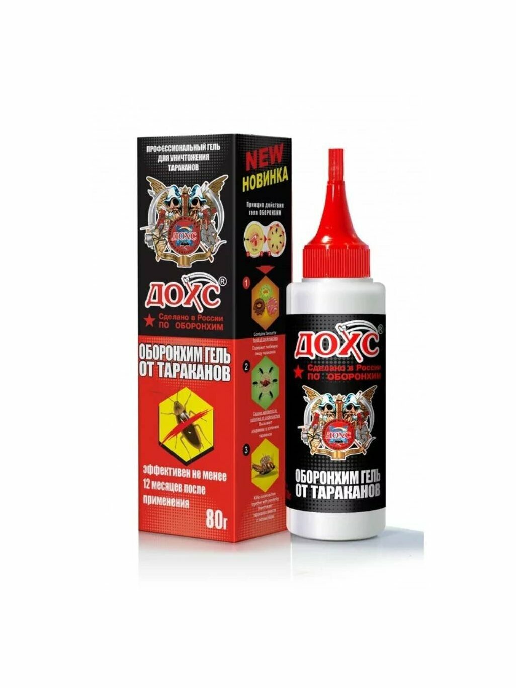 Инсектицид от тараканов Дохс, гель 80 г. Эффективное средство от вредителей для дома и дачи