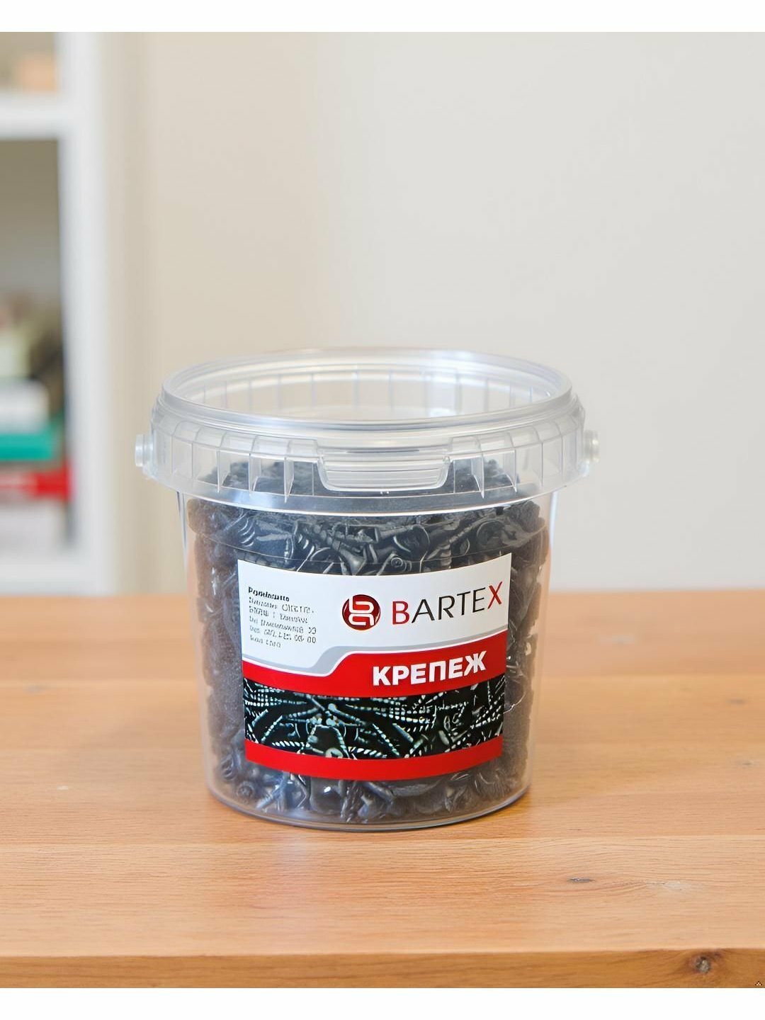 Саморезы по дереву и гипсокартону Bartex 3.5х25 мм, 1000 штук в банке, черный крепеж для строительных работ