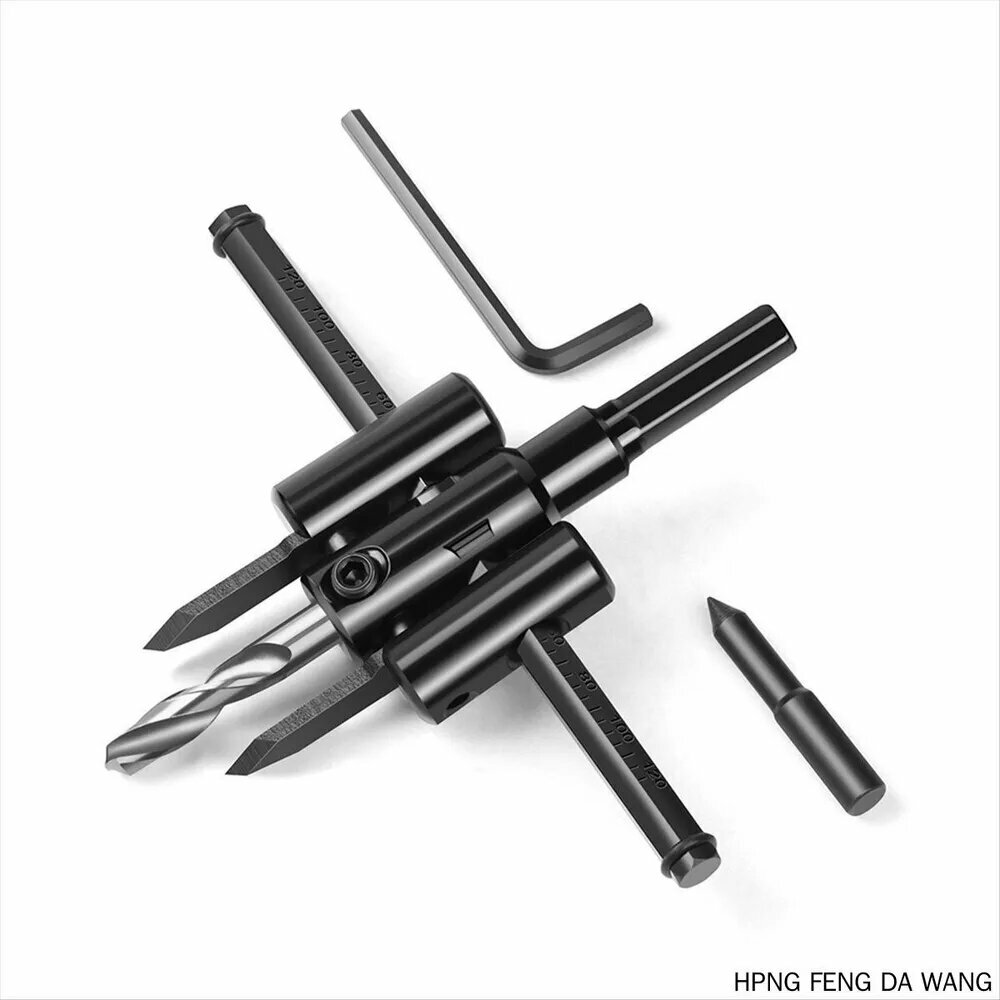 Регулируемая корончатая пила 30-120 мм, круглая корончатая пила, сверло для дерева в форме самолета, набор инструментов для самостоятельного использования.