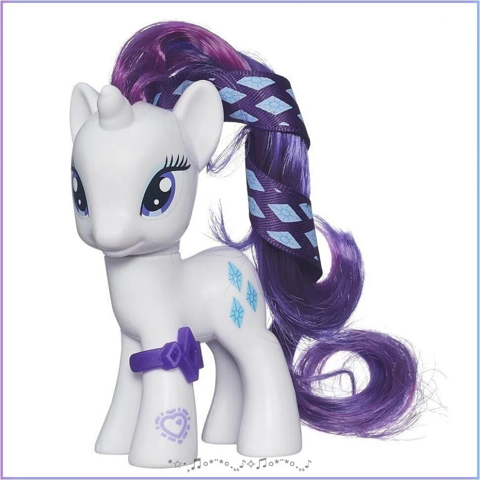 Фигурка My Little Pony Rarity с лентой из серии 'Волшебство меток' (Cutie Mark Magic) 2014 года, пластик