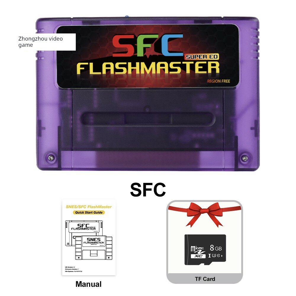 Официальная карта Super Everdrive SFC для SNES, размер TF-карты, прозрачно-фиолетовый цвет - совместимость с