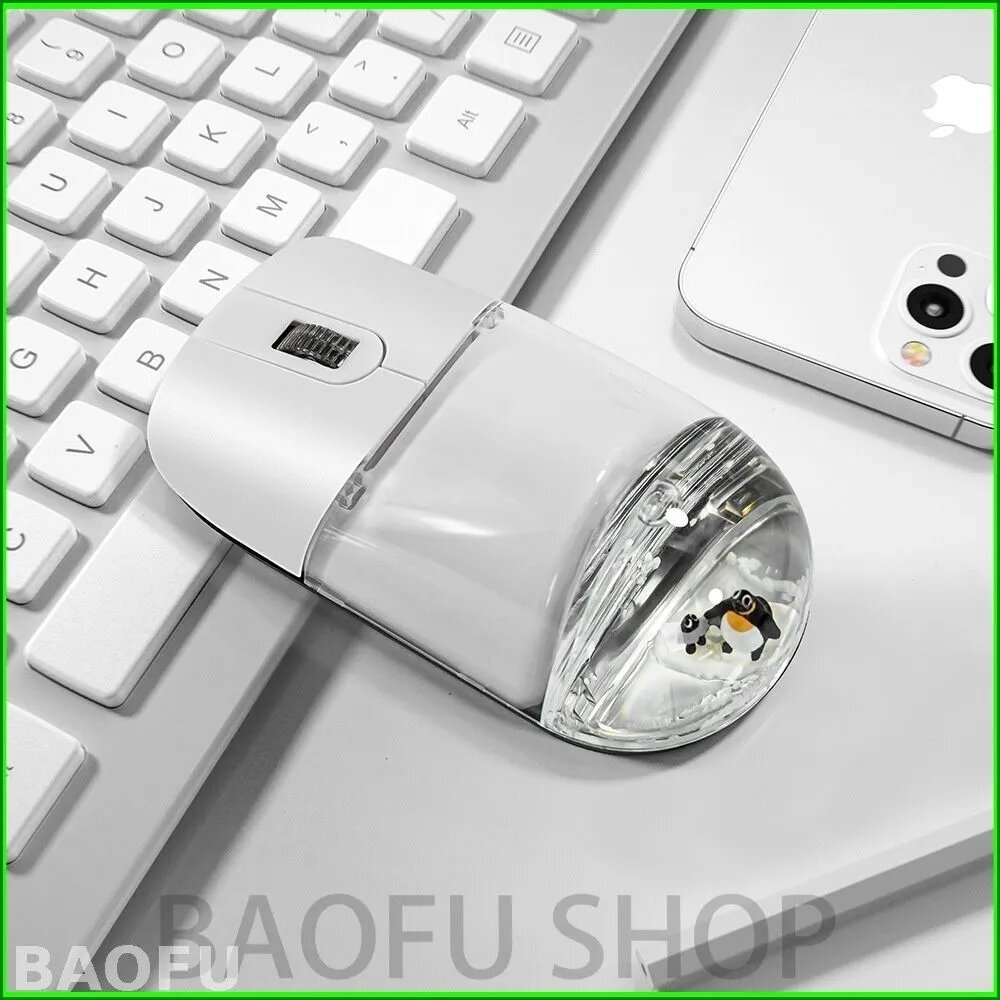 Беспроводная мышь, белого цвета, с дизайном пингвина, для ноутбука, USB Type-C, аккумулятор Li-Ion
