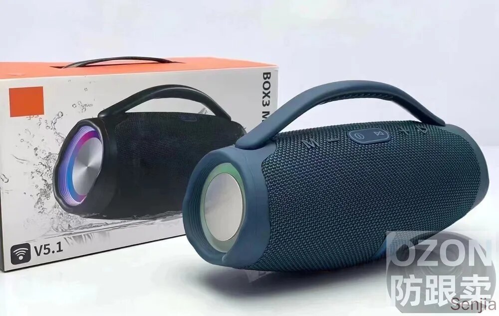Беспроводная колонка похожая на Tronsmart Mirtune S100, синий, Bluetooth, IPX7 защита, 20 часов