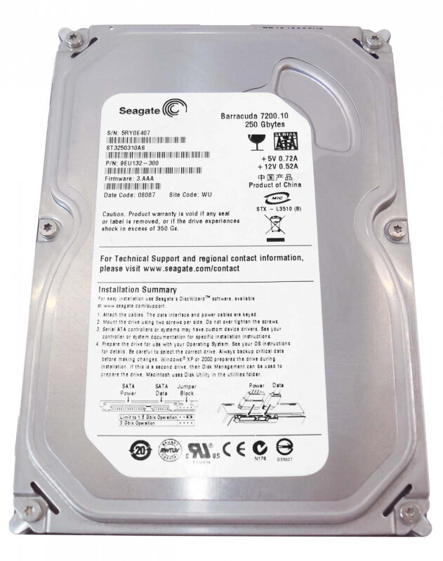 Жесткий диск Seagate ST3250310AS 250Gb SATAII 3,5" HDD