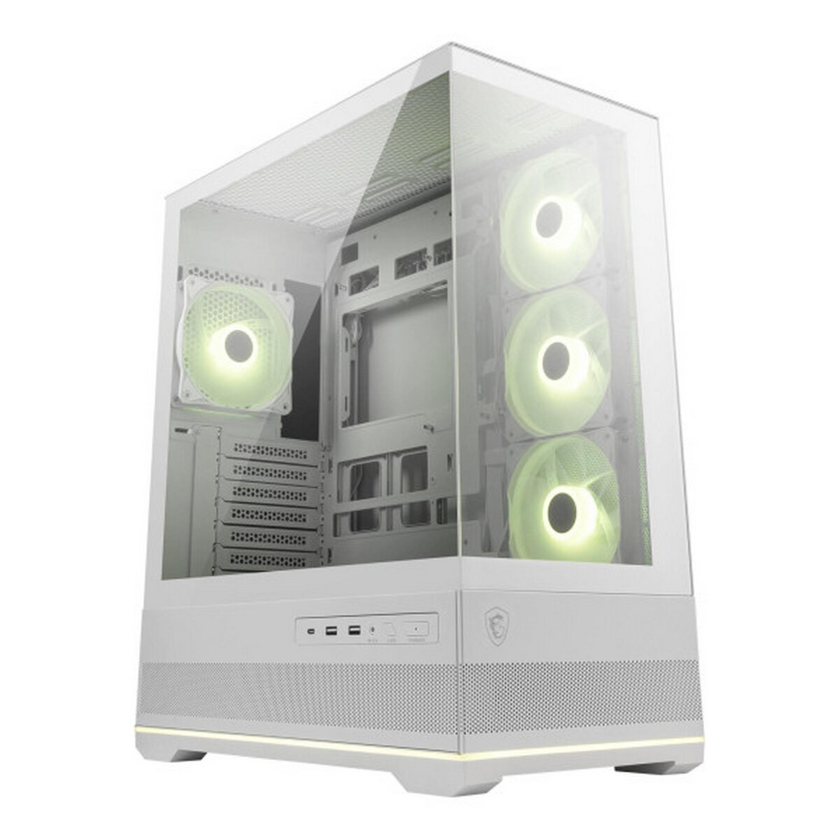 Корпус для ПК MSI MAG PANO 110R PZ WHITE, Global, 2xUSB 3.2 Gen 1, 1xUSB 3.2 Gen2 Type-C,3x120mm ARGB Reverse Blade F| уц-1-2