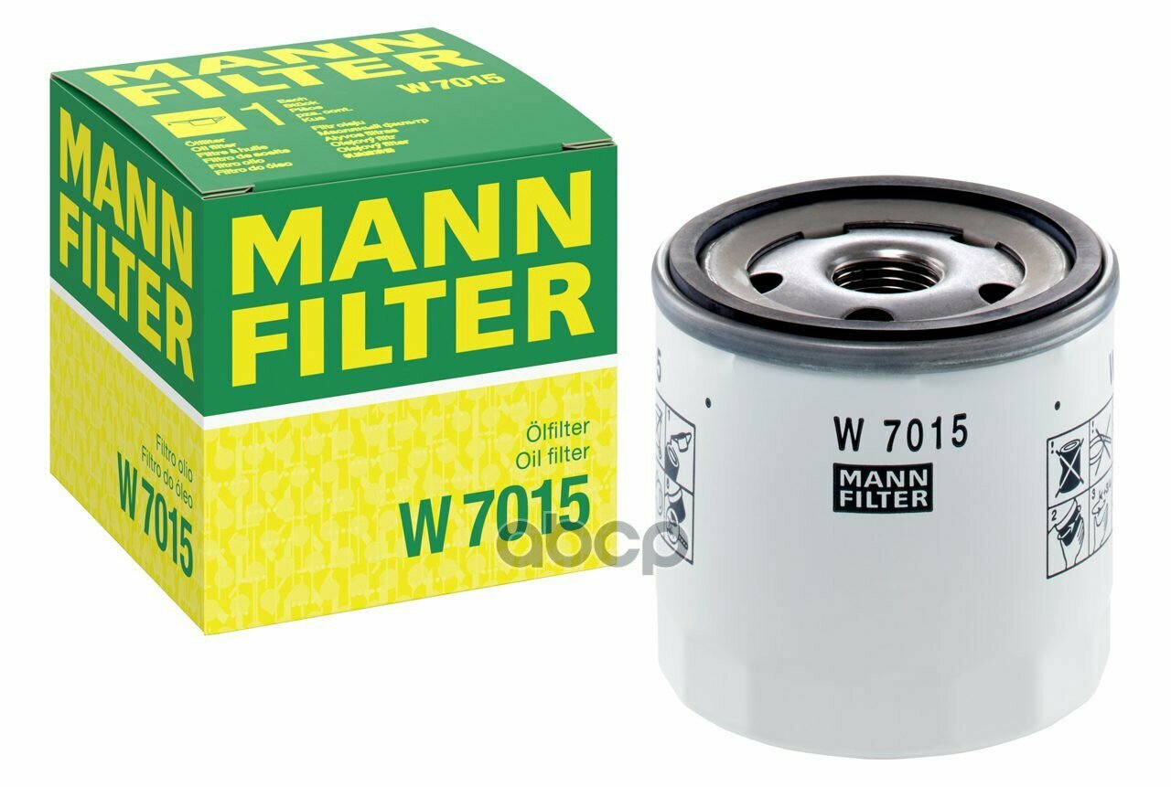 Фильтр масляный двигателя MANN-FILTER арт. W7015
