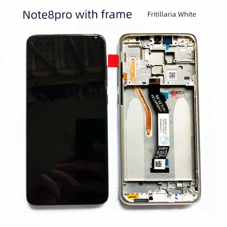 Замена экрана для Redmi Note 8 Pro с рамкой, белый жемчужный, для смартфона