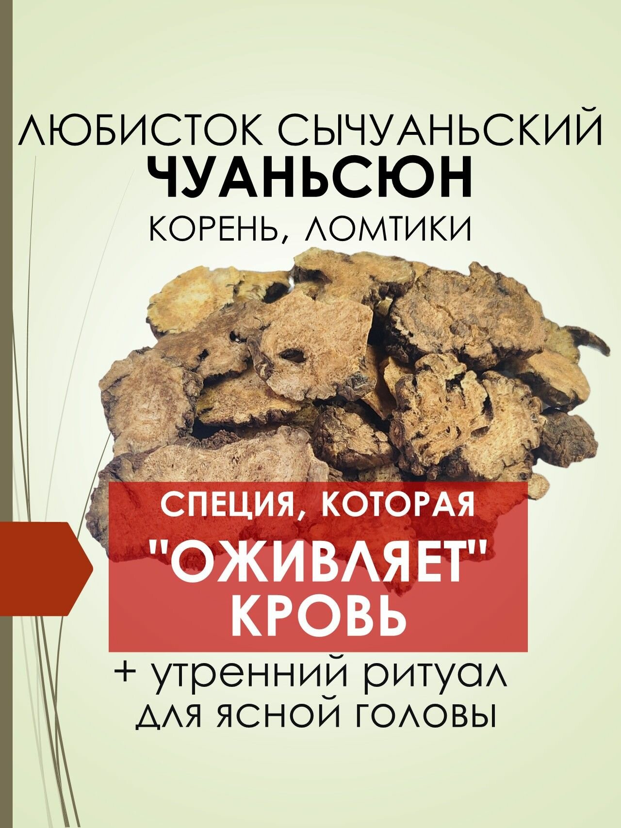 Любисток Сычуаньский (чуансюн), 50 г, корень сушёный, ломтики