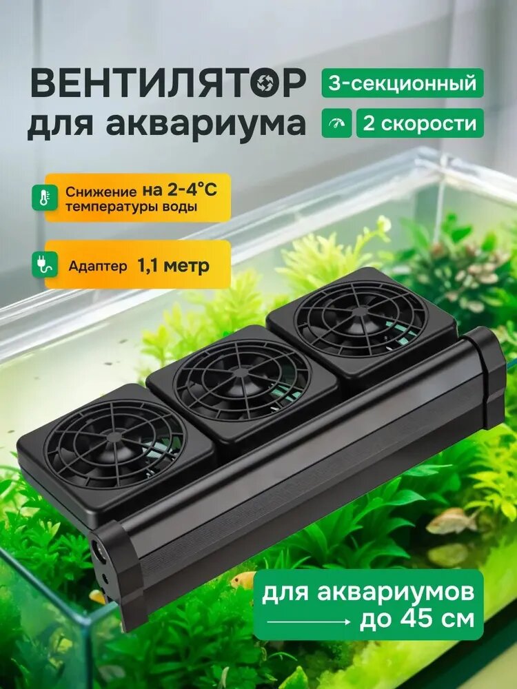 Вентилятор для аквариума Fanair WWF3, 3-секционный, регулировка температуры воды, 240В