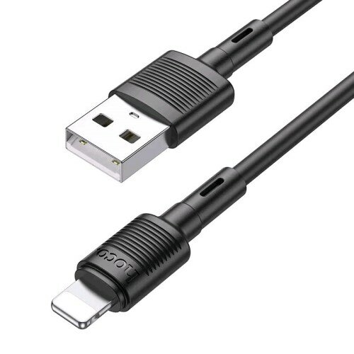 Кабель USB для iPhone Lightning (8pin) 1м, 2,4А, черный*********