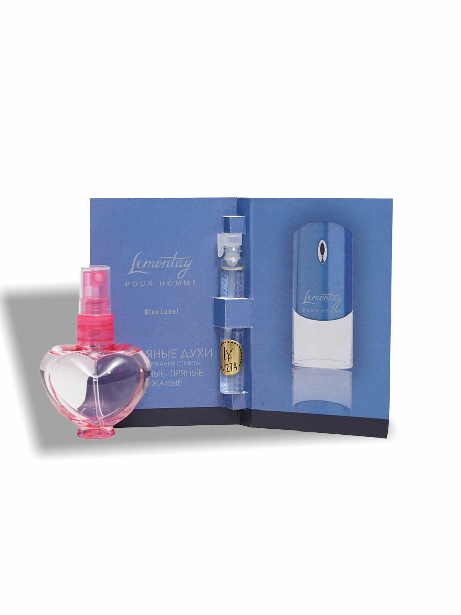 Lemontay №274, духи мужские Blue label, флакон с распылителем 25 мл + подарок масляные духи 3 мл
