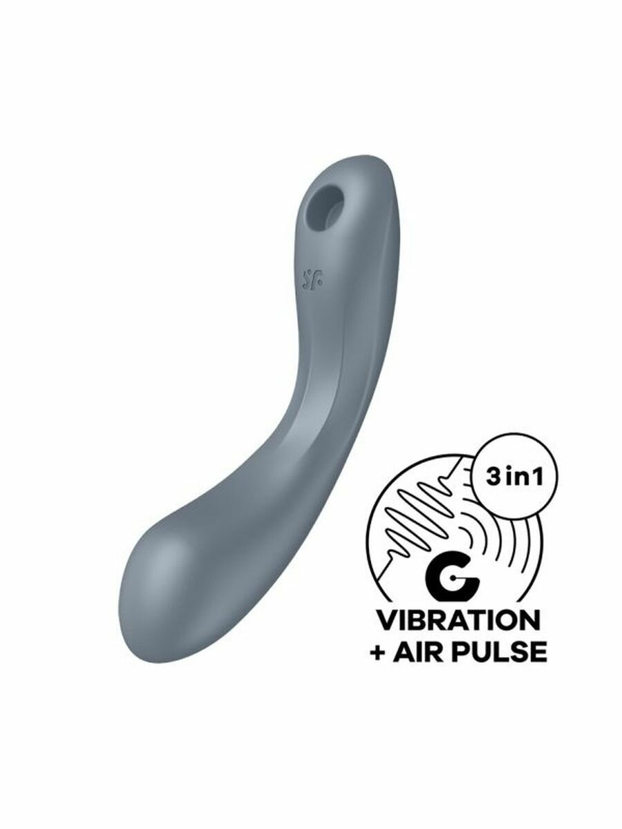 Женский вакуумный вибратор Satisfyer Curvy Trinity 1 — бесконтактный стимулятор точки G и клитора с вакуумом и вибрацией