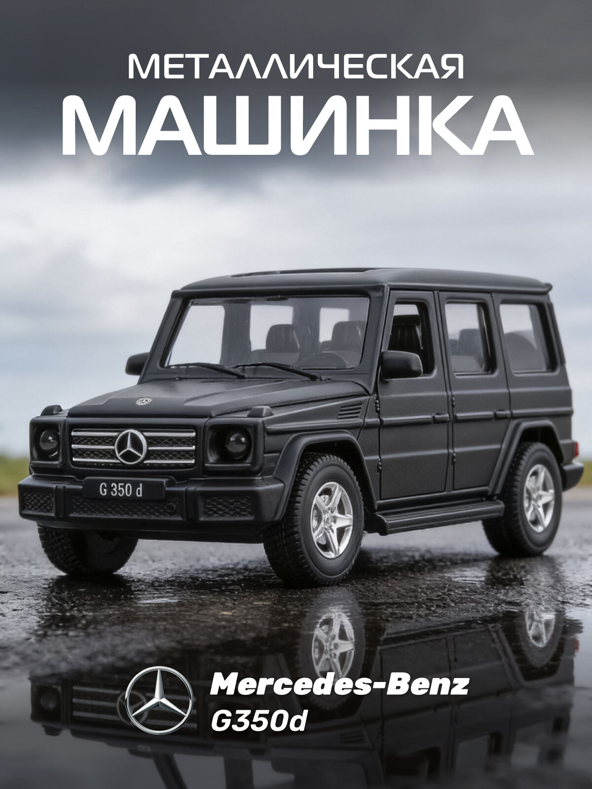 Машинка металлическая инерционная ТМ Автопанорама, Mercedes-Benz G350d, М1:42, черный, JB1200181