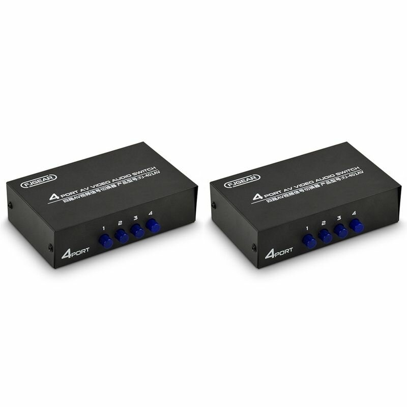 2X AV-Коммутатор 4 В 1 Выход Av Головной Интерфейс Аудио- И Видеокоммутатор Многофункциональный 4-Позиционный AV-Переключатель