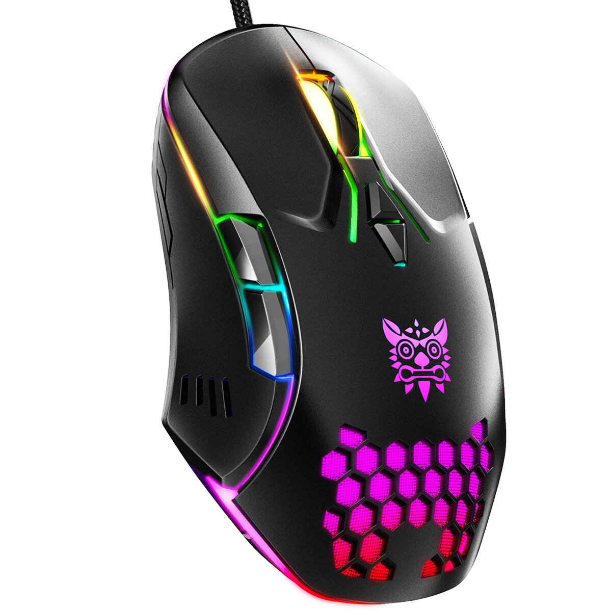 ONIKUMA CW902 Черный проводной оптический игровой мышь с RGB подсветкой для ПК и PUBG